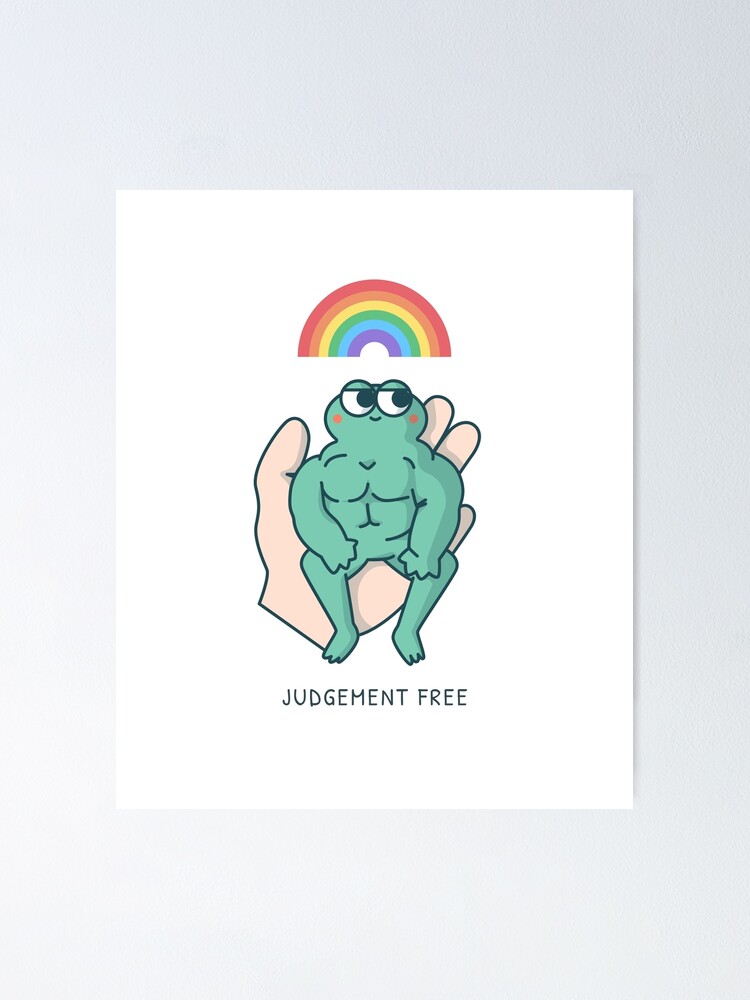 "Judgement Free - Muscular Frog" Poster for Sale by TheFrogColony ...