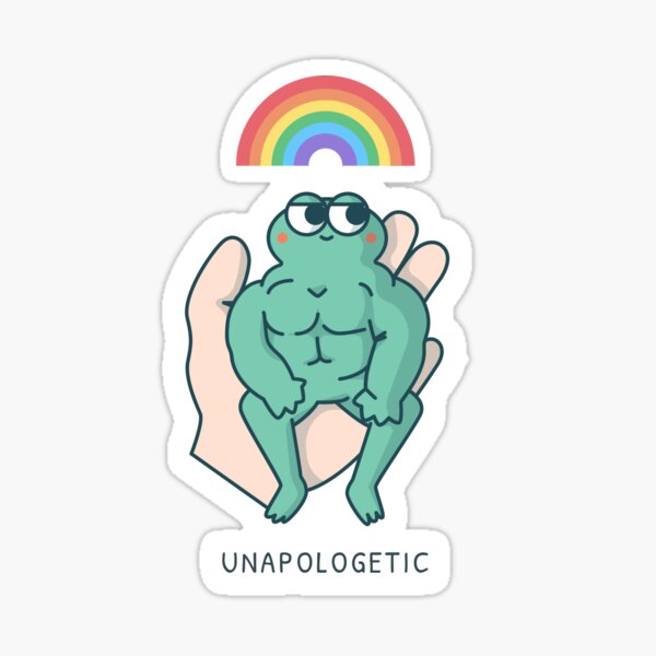 "Unapologetic - Muscular Frog" Sticker by TheFrogColony | Redbubble