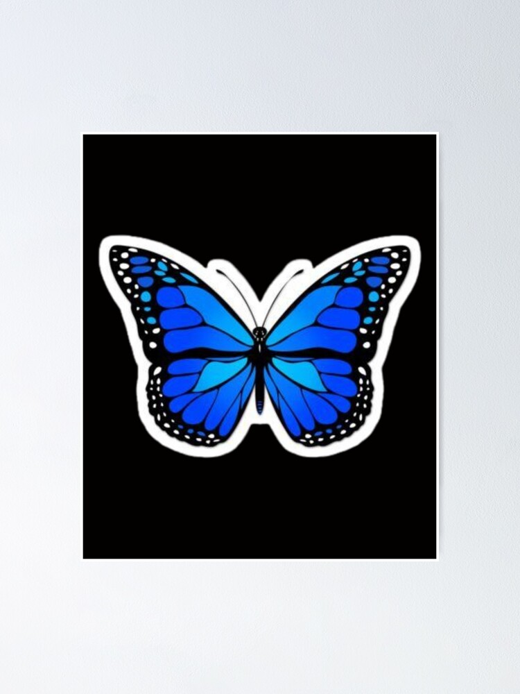 "Blue Butterfly " Poster for Sale by Napass-nt | Redbubble