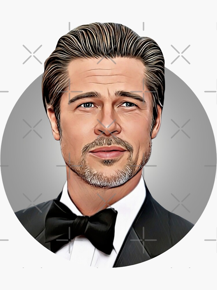 "Brad Pitt Cartoon" Sticker for Sale by CartoonStarsStd | Redbubble