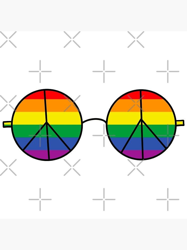 "LGBTQ+ pride Peace sign rainbow sunglasses" Poster for Sale by taylor ...