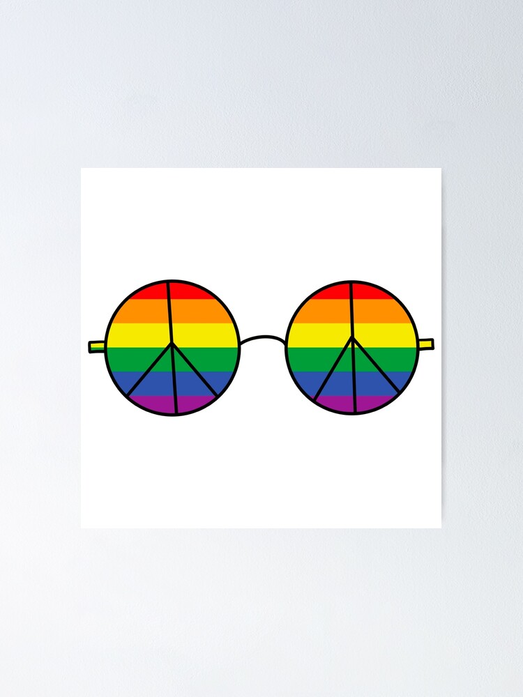 "LGBTQ+ pride Peace sign rainbow sunglasses" Poster for Sale by taylor ...