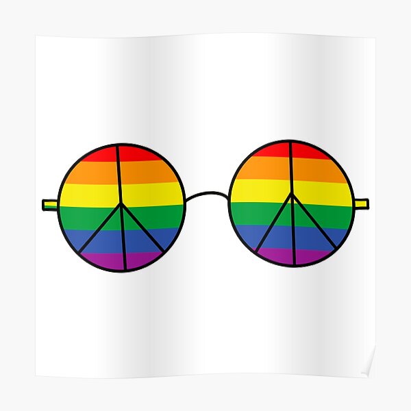 "LGBTQ+ pride Peace sign rainbow sunglasses" Poster for Sale by taylor ...