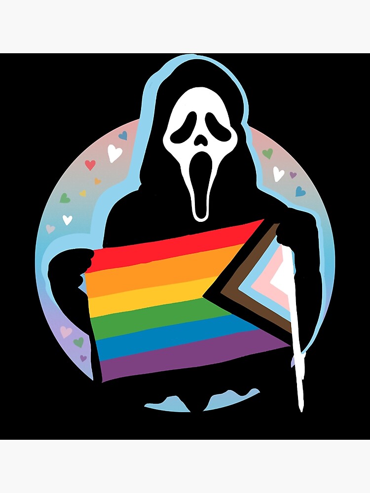 " Ghost.face with Progressive Pride Flag " Photographic Print for Sale ...