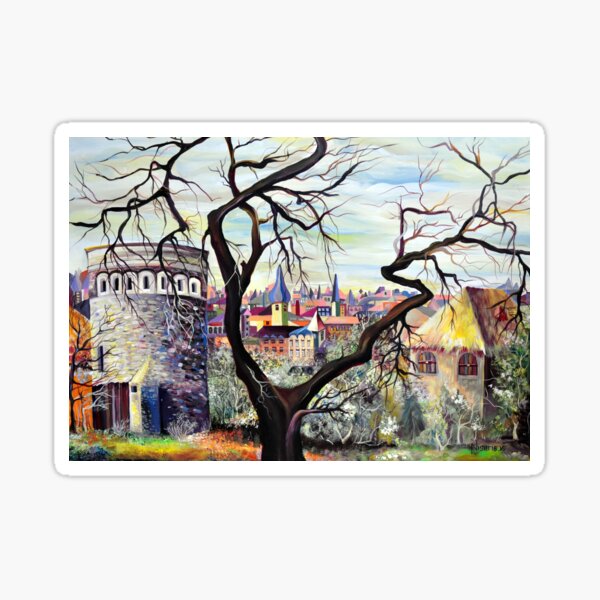 "Plateau du Rham - Luxembourg Painting in a Surreal style" Sticker for ...