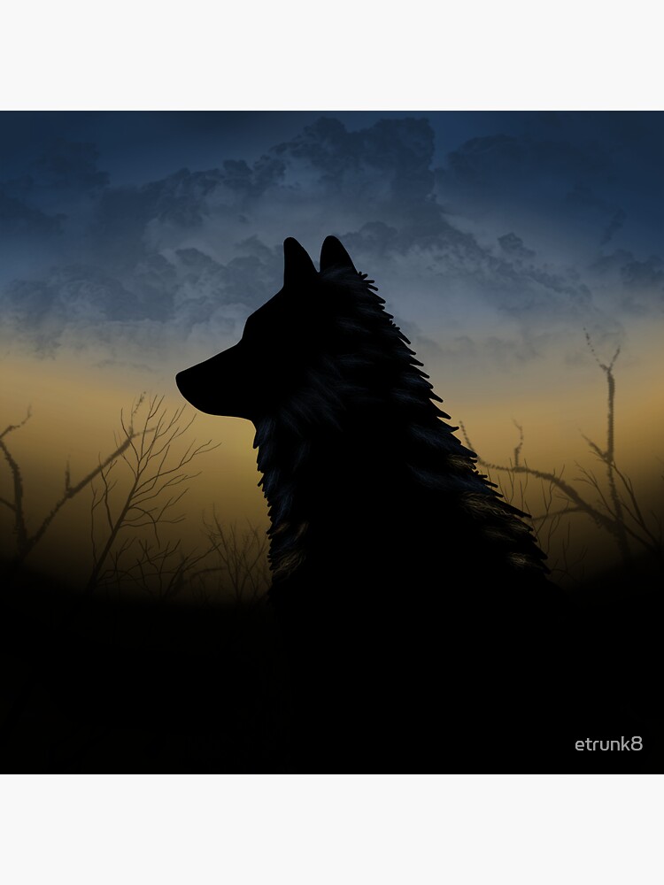 "Wolf Silhouette" Sticker for Sale by etrunk8 | Redbubble
