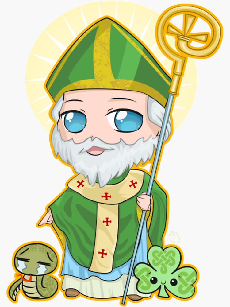"Chibi St. Patrick Classic" Sticker for Sale by klimagxrense | Redbubble