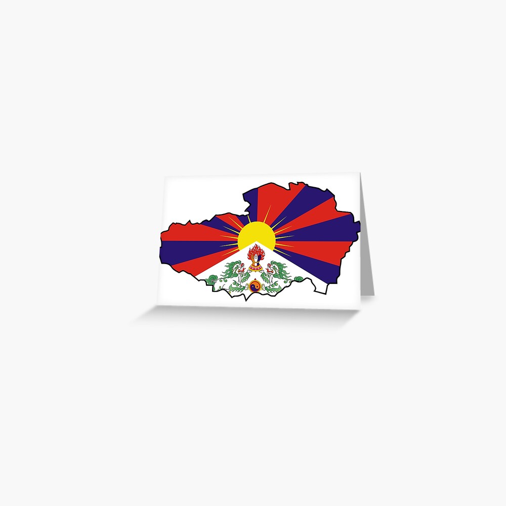 "Free Tibet Tribute Tibetan Flag Art" Greeting Card by DHdesigners ...