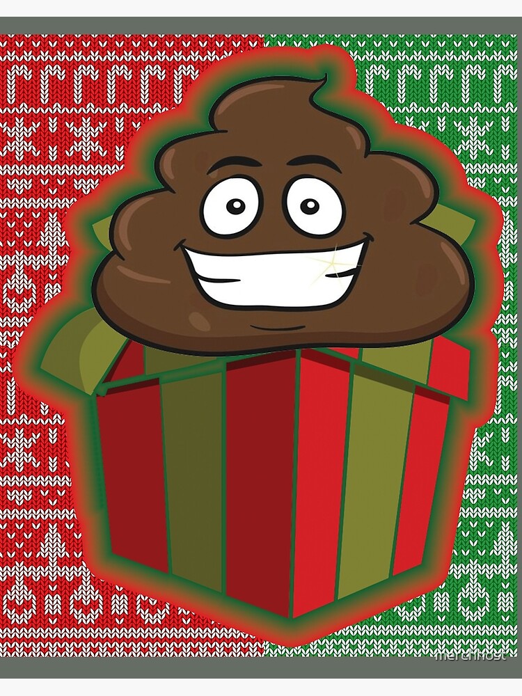 "Poop Emoji Christmas Present - Poo Meme" Art Board Print for Sale by ...