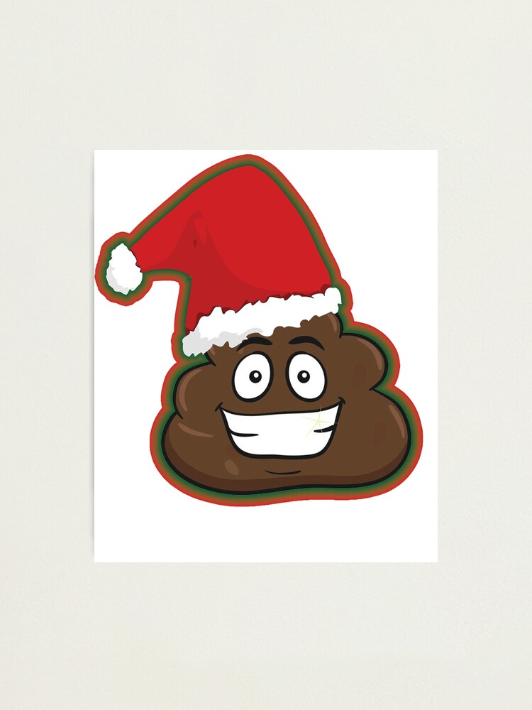 "Merry Christmas Poop Emoticon Face" Photographic Print by merchhost ...