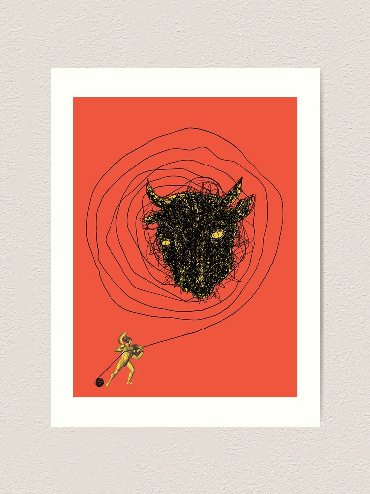 "Theseus, the Minotaur, and the Thread Maze" Art Print by SusanSanford ...
