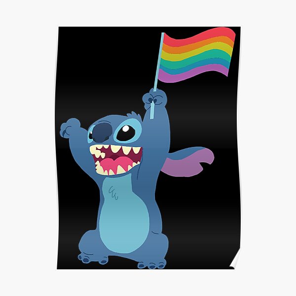 "Stitch with Pride Flag" Poster for Sale by Glenclo1 | Redbubble