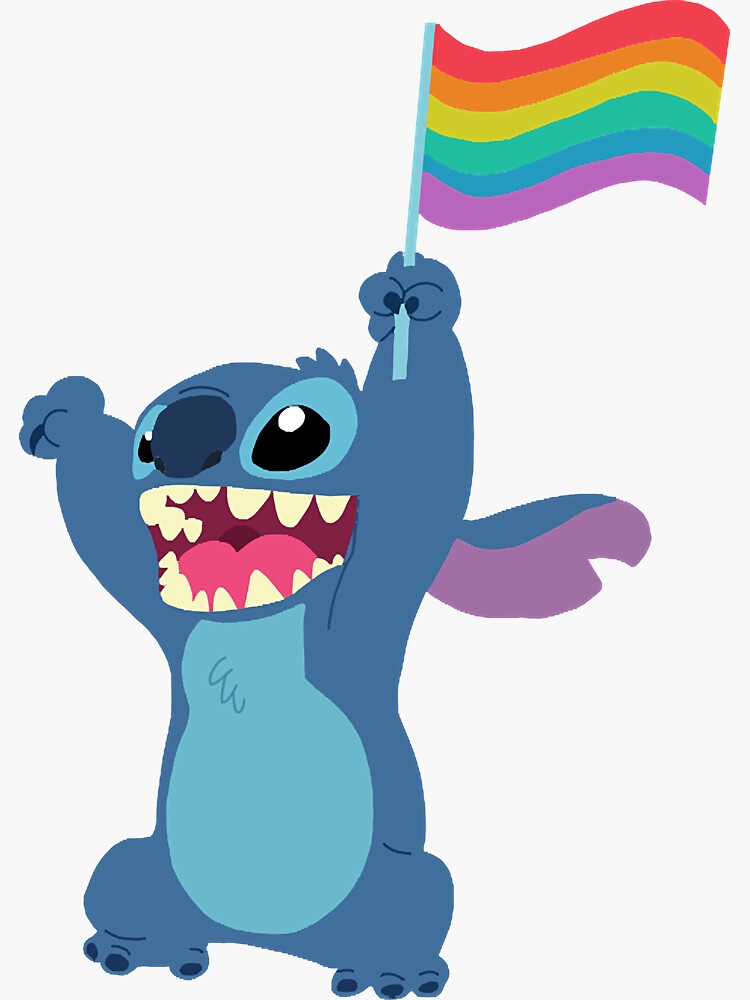 "Stitch with Pride Flag" Sticker for Sale by Glenclo1 | Redbubble