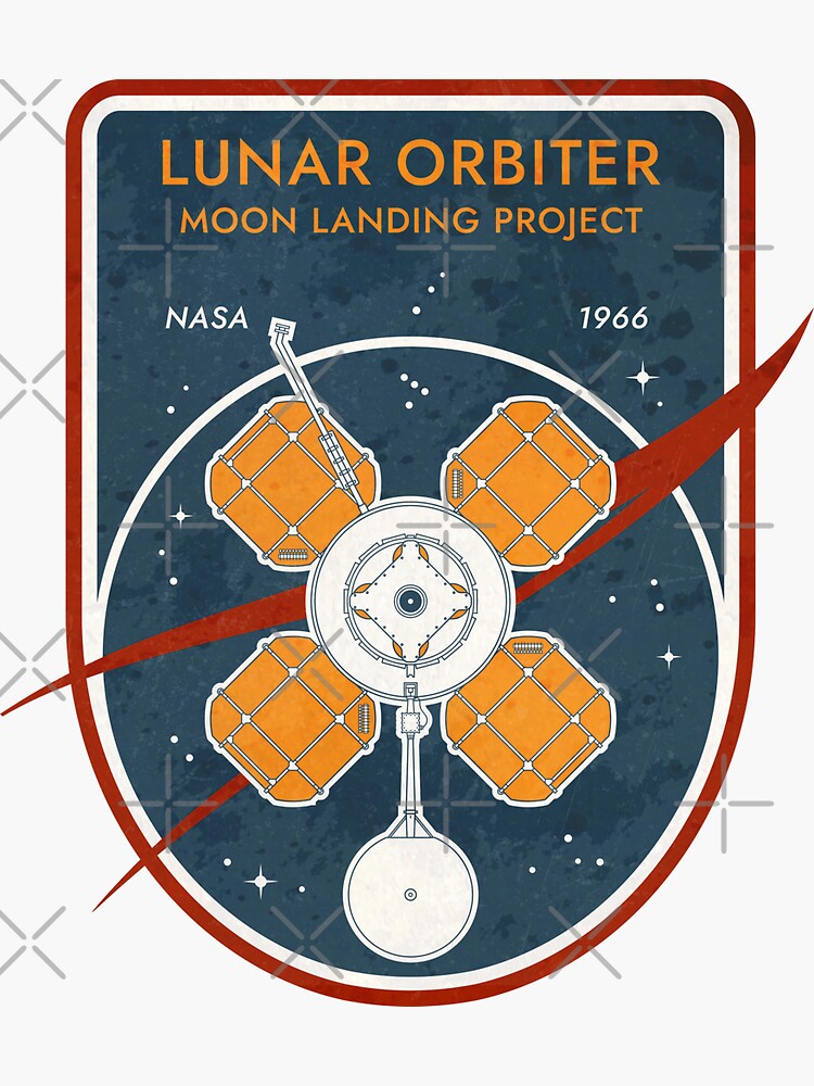 "Lunar Orbiter. Moon Landing Project. NASA 1966 Commemorative Badge ...