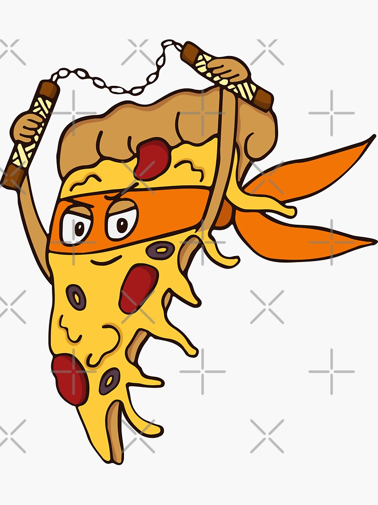 "Orange Ninja Pizza" Sticker for Sale by krimons | Redbubble