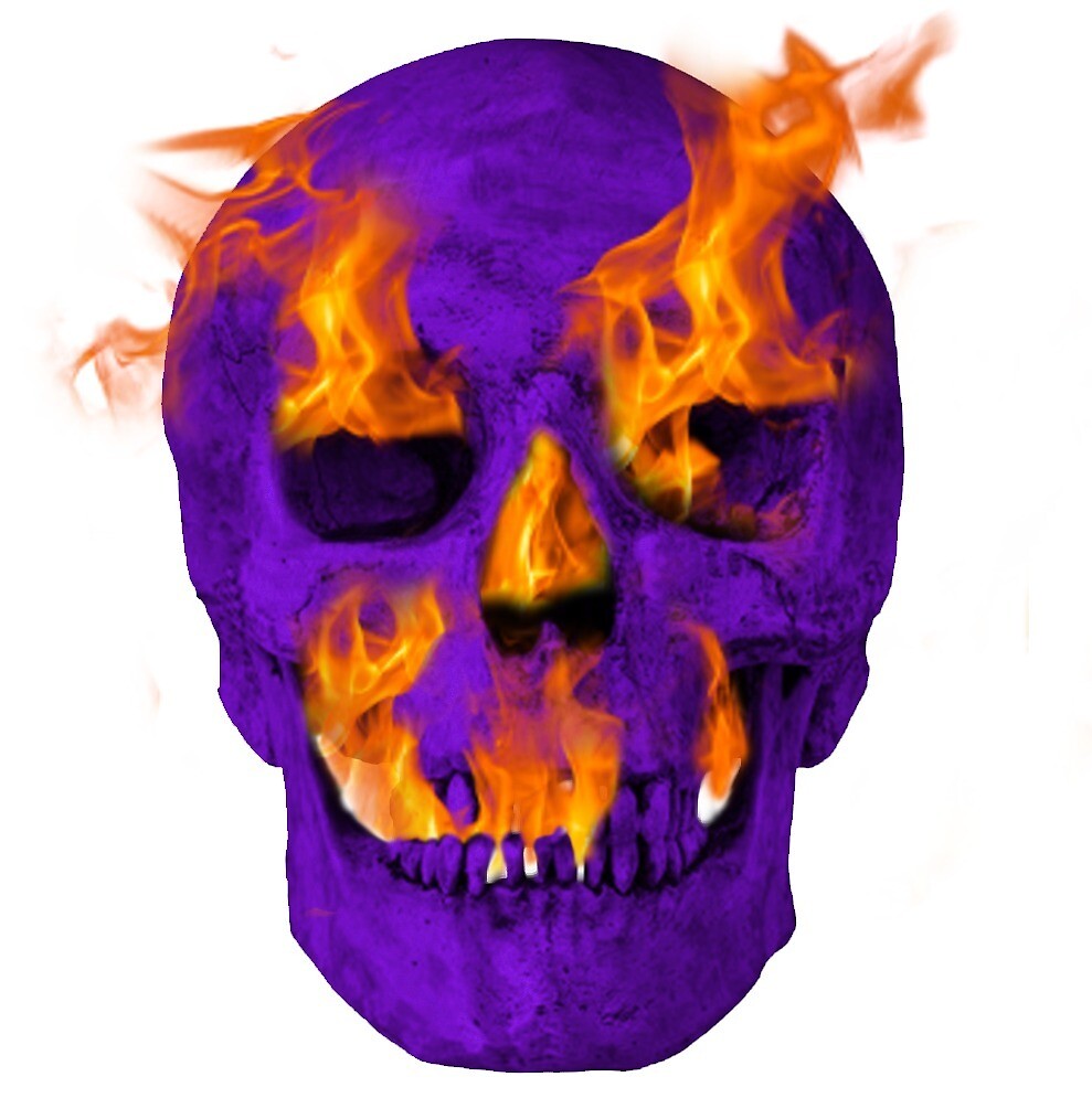 "Purple Flaming Skull" by nicochristo | Redbubble