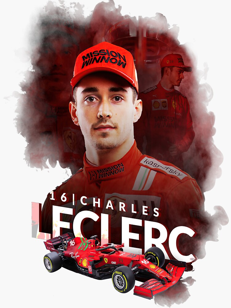 "Charles Leclerc 16" Sticker for Sale by EmeliaRan | Redbubble