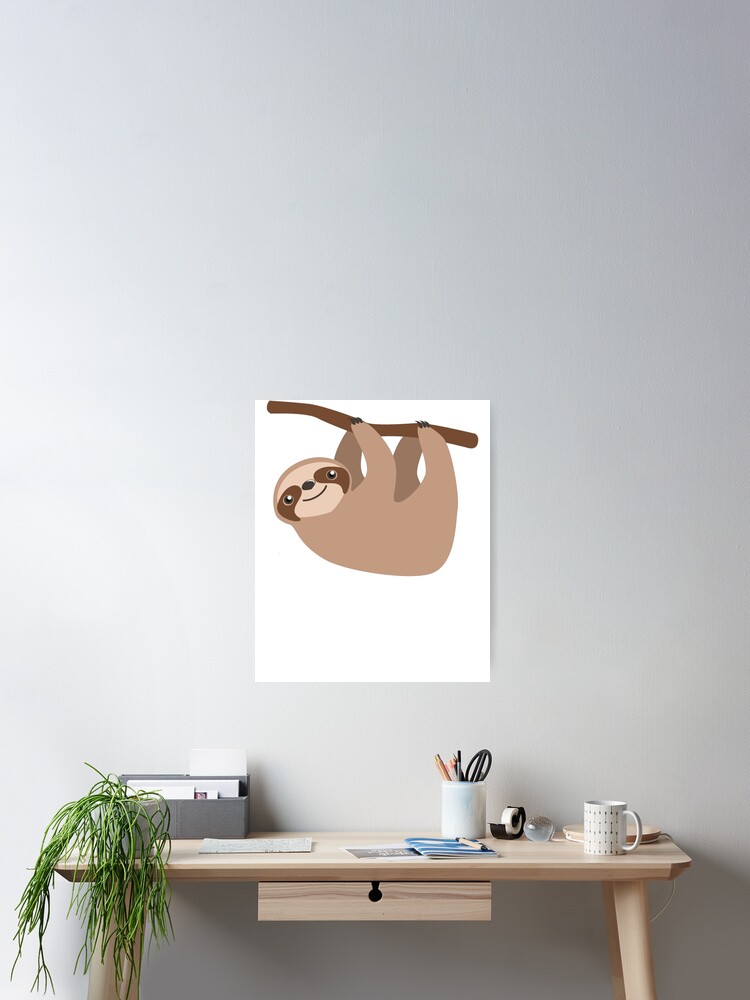 "Cute Baby Cartoon Sloth Design" Poster for Sale by merchhost | Redbubble