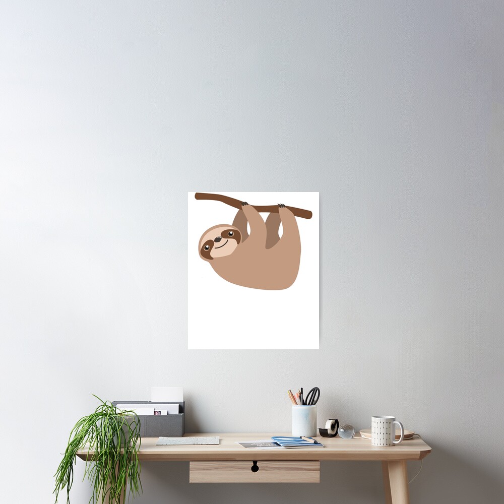 "Cute Baby Cartoon Sloth Design" Poster for Sale by merchhost | Redbubble