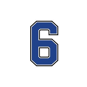 "Blue Number 6 lucky sports jersey six" Sticker for Sale by HeavyStyle ...
