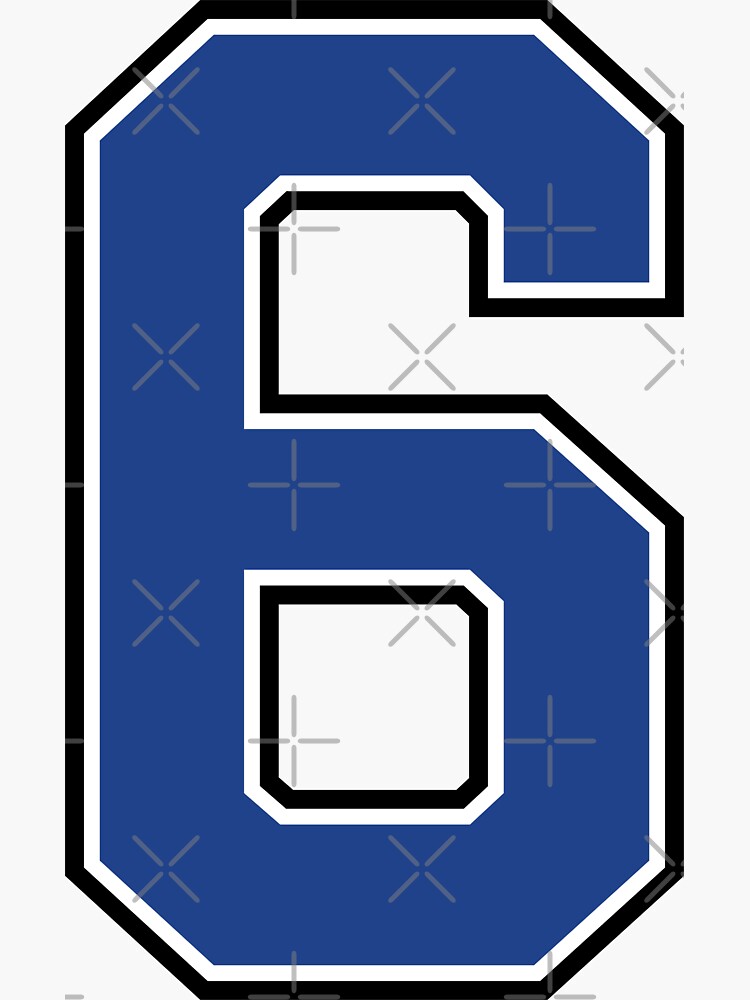 "Blue Number 6 lucky sports jersey six" Sticker for Sale by HeavyStyle ...