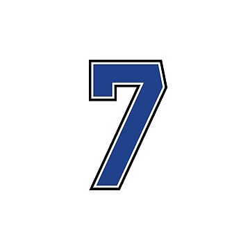 "Blue Number 7 lucky sports jersey seven" Sticker for Sale by ...