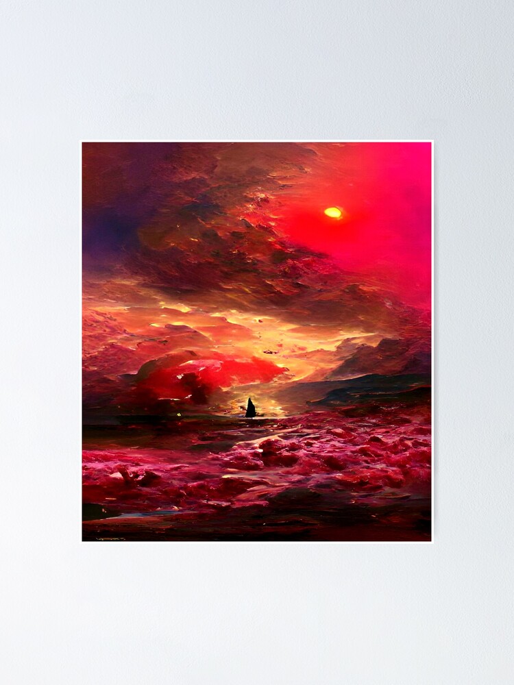 "The Bloody Ocean - Cool and Unique Art Design" Poster for Sale by Art ...