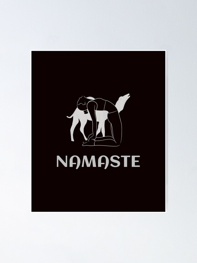 "yoga camel pose, with namaste message" Poster for Sale by ydsdesigns ...