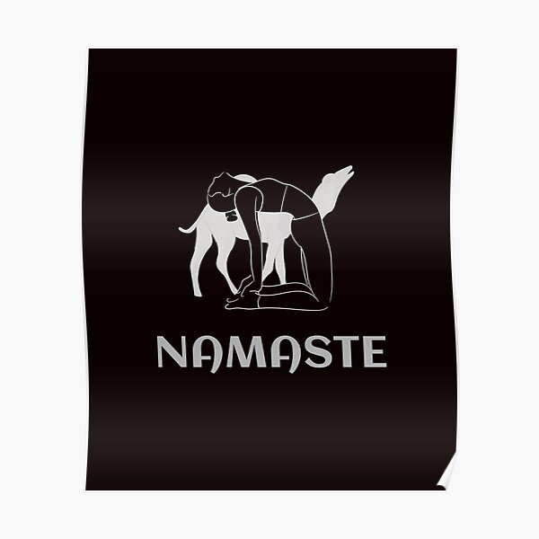 "yoga camel pose, with namaste message" Poster for Sale by ydsdesigns ...