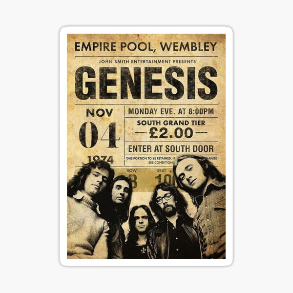 "Genesis Band classic poster " Sticker for Sale by amoslemos | Redbubble