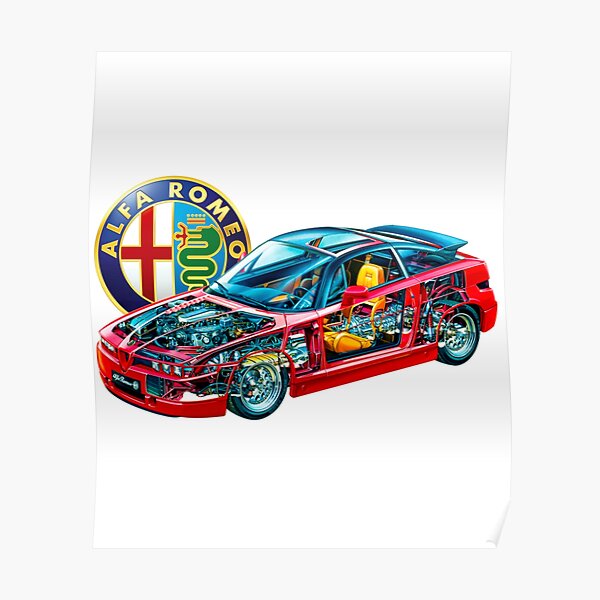 "Italian sport car 2 door coupe SZ V6. Cutaway automotive art Active ...