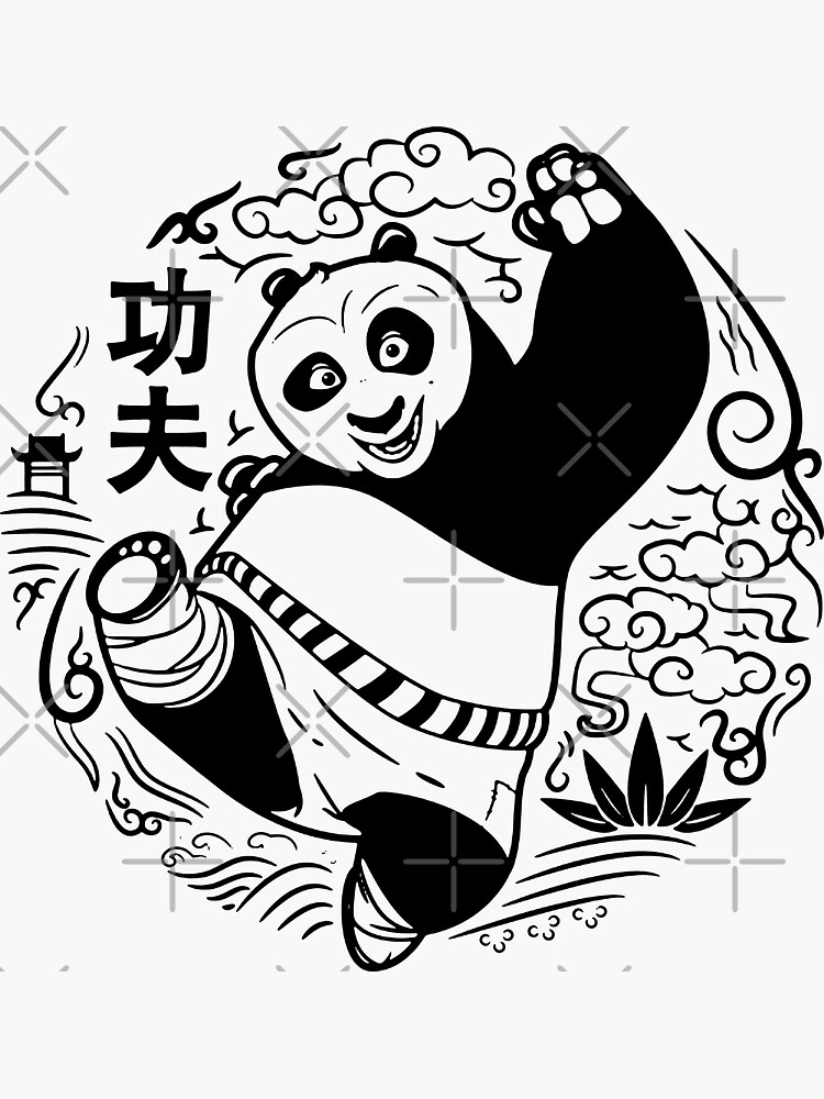"Kung Fu Panda Kick" Sticker for Sale by FunkeyMonkey9 | Redbubble