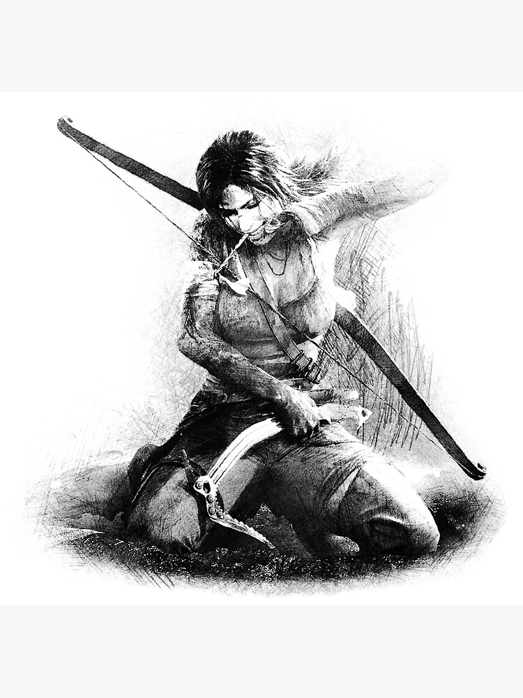 "Lara Croft Drawing" Art Print for Sale by TortillaChief | Redbubble