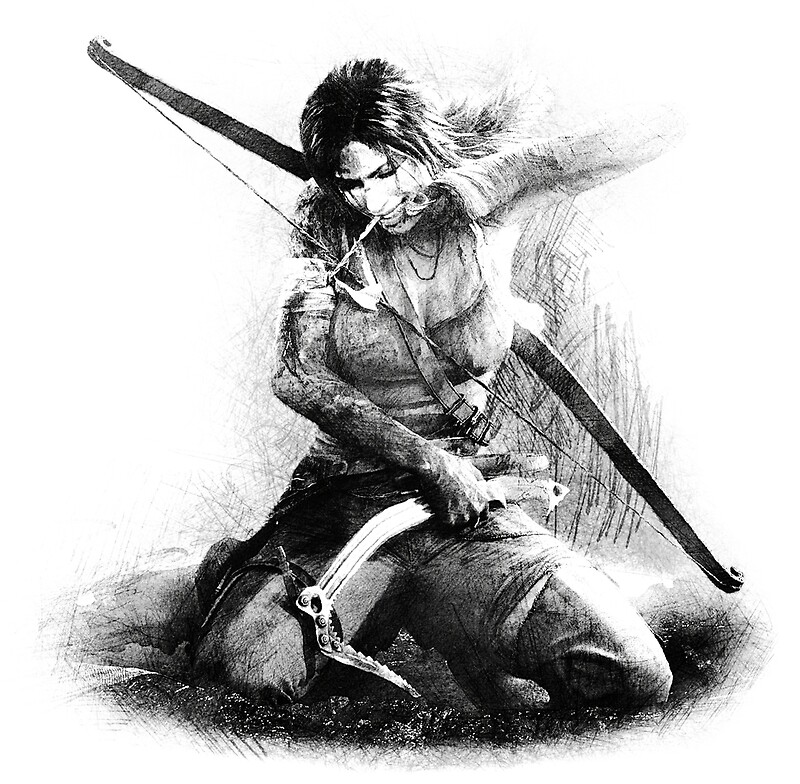 "Lara Croft Drawing" by TortillaChief | Redbubble