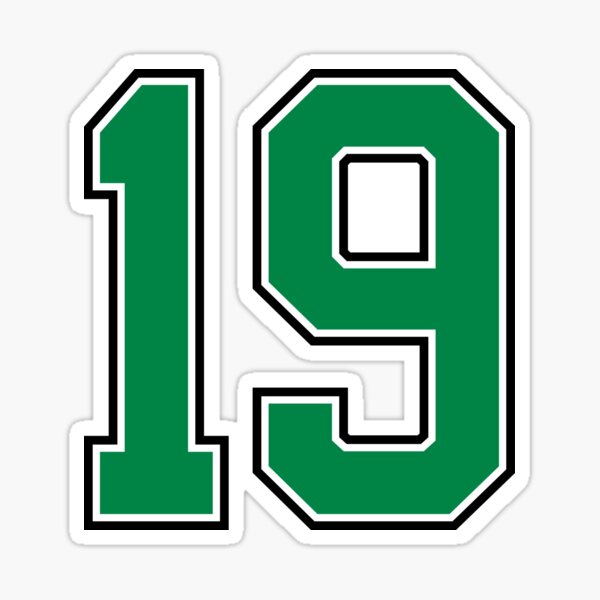 "19 number, green lucky sports nineteen" Sticker for Sale by ArtIsParty ...