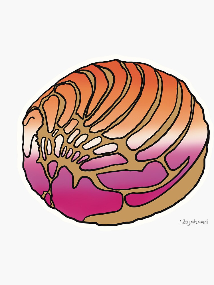 "Lesbian pride concha" Sticker for Sale by Skyebeari | Redbubble