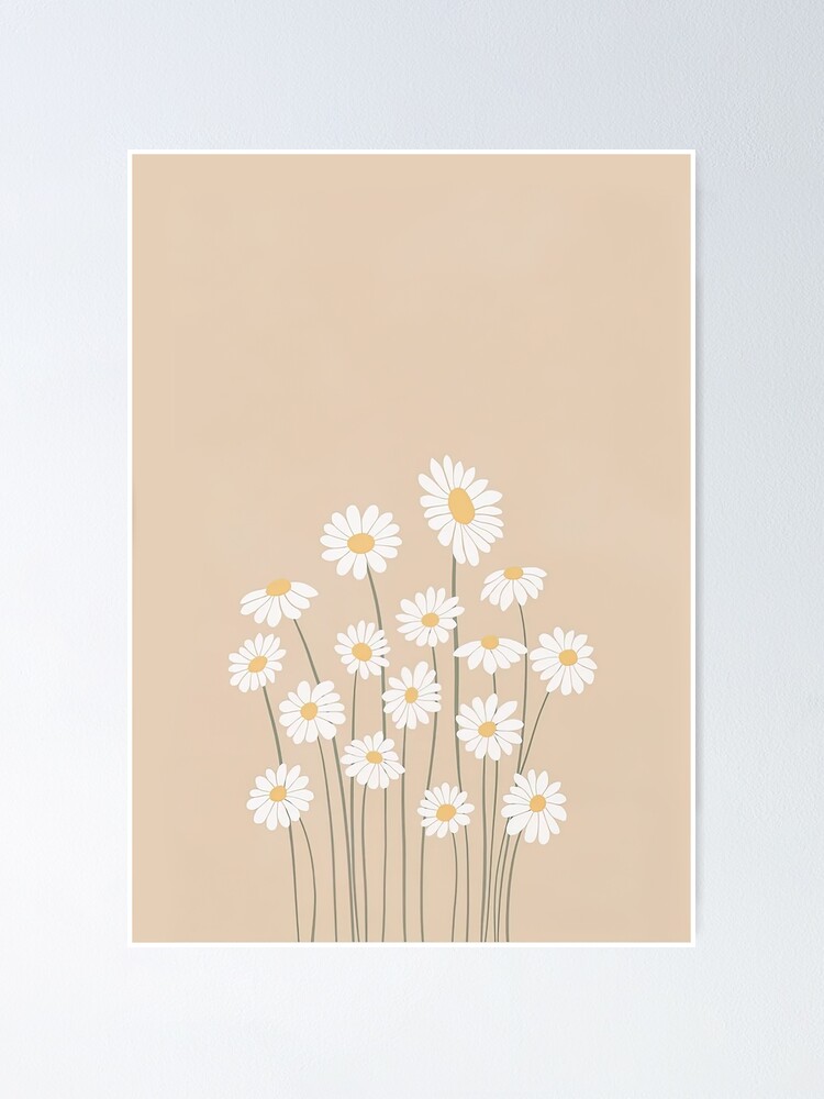 "Daisy Cream Beige Flower" Poster for Sale by tomgottschalk | Redbubble