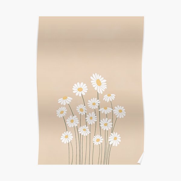 "Daisy Cream Beige Flower" Poster for Sale by tomgottschalk | Redbubble