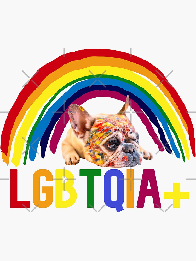 "A Pride Coloured Rainbow with a Dog, Gift for The LGBTQIA+ Community ...