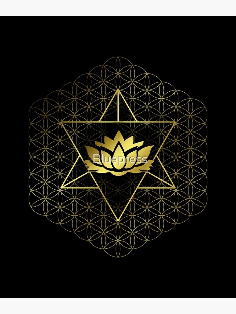 "Merkaba Star Lotus in Flower of Life Sacred Geometry" Poster for Sale ...