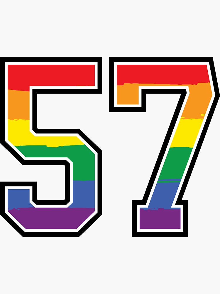 "Number 57 Rainbow LGBT pride fifty seven" Sticker for Sale by ...