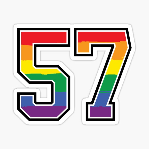 "Number 57 Rainbow LGBT pride fifty seven" Sticker for Sale by ...