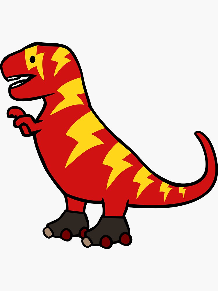 "Skater Lightning T-Rex" Sticker by jezkemp | Redbubble