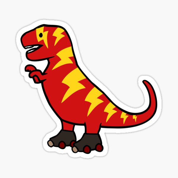 "Skater Lightning T-Rex" Sticker by jezkemp | Redbubble