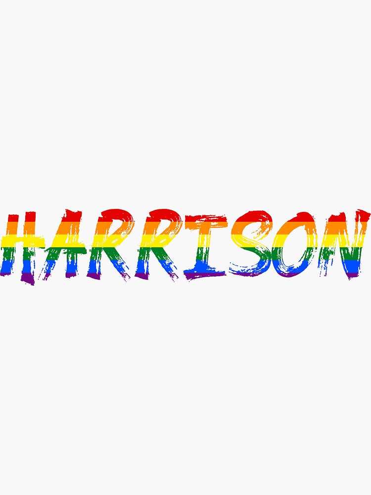 "Men rainbow name gay Harrison" Sticker for Sale by LoveIsColorful ...