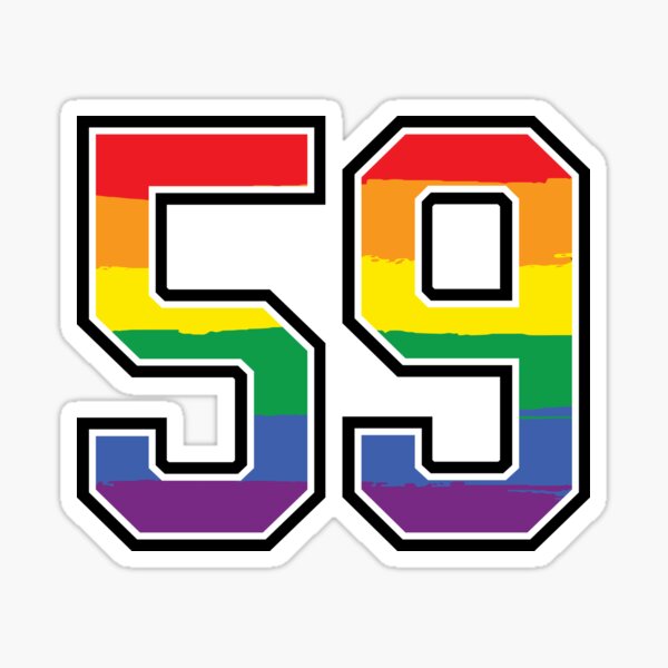 "Number 59 Rainbow LGBT pride fifty nine" Sticker for Sale by ...