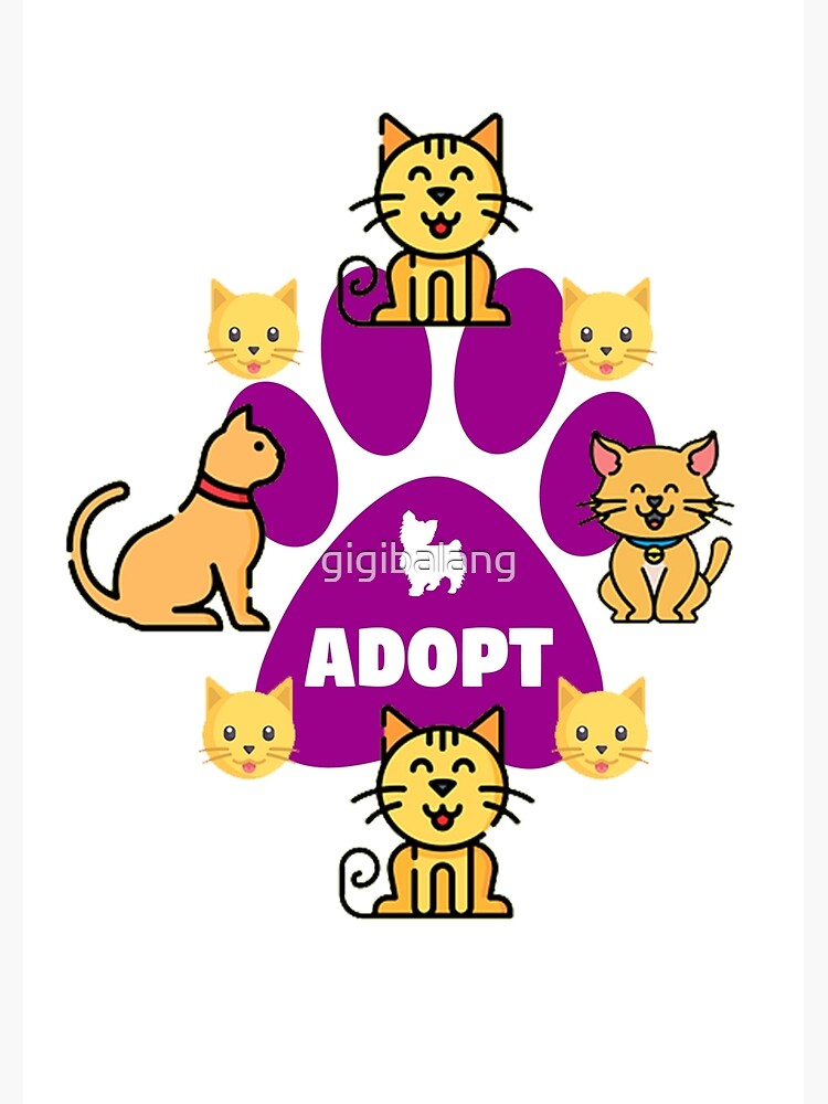 "cute adopt cat" Poster for Sale by gigibalang | Redbubble