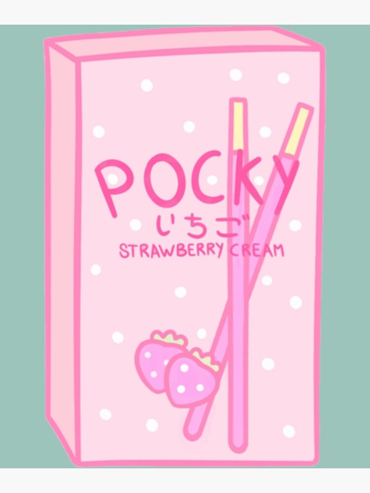"Pocky Strawberry Cream " Poster for Sale by keroandluna819 | Redbubble