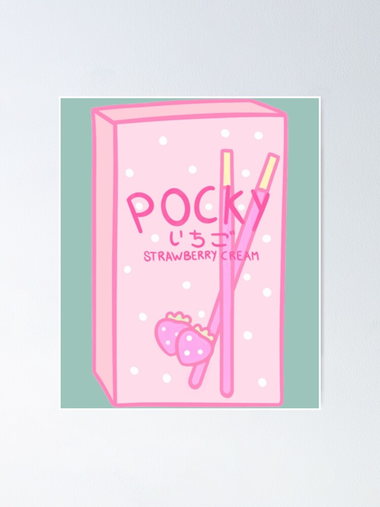 "Pocky Strawberry Cream " Poster for Sale by keroandluna819 | Redbubble