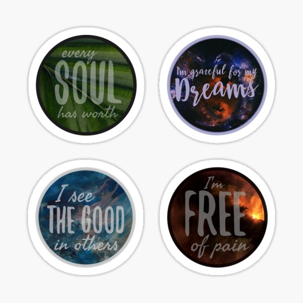"Positive affirmations sticker pack | inspirational good vibes sticker ...